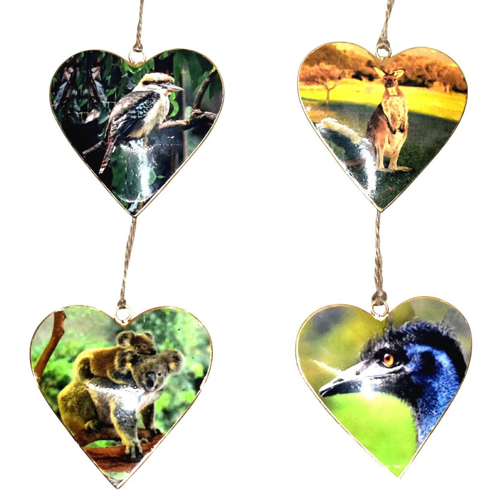 S/4 10 cm hearts in Australian animal design – Cohen Collective